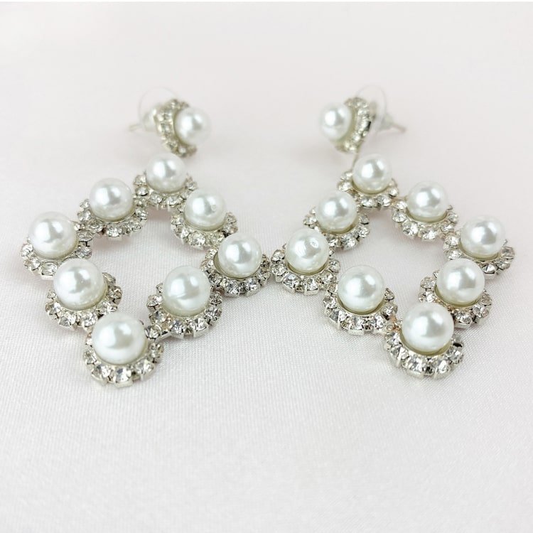 Unique Pearl & Stone work Earrings for Gift with BOX