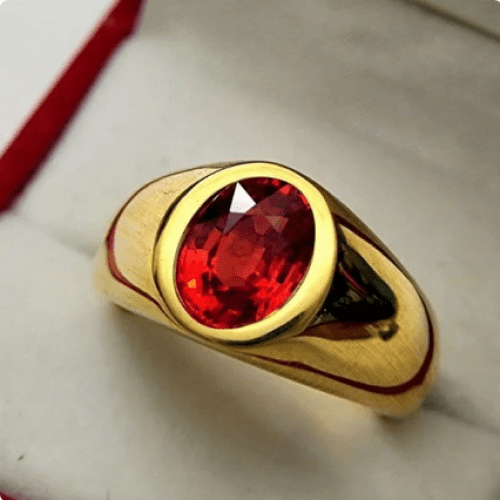 Luxury and Aggressive Red Zirconia Men's Fashion Ring